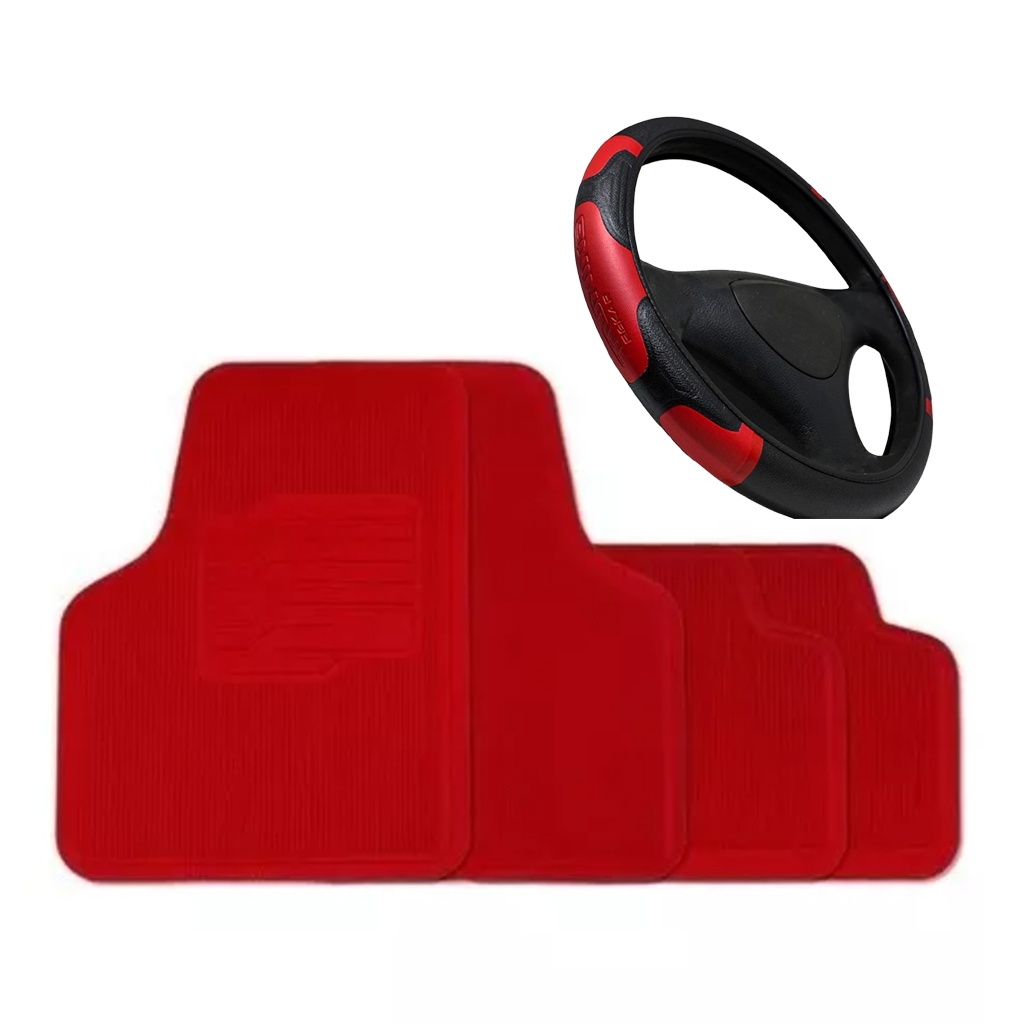 Kit Acessórios Automotivos Tapete + Capa Volante Vermelha Fiat Palio ...