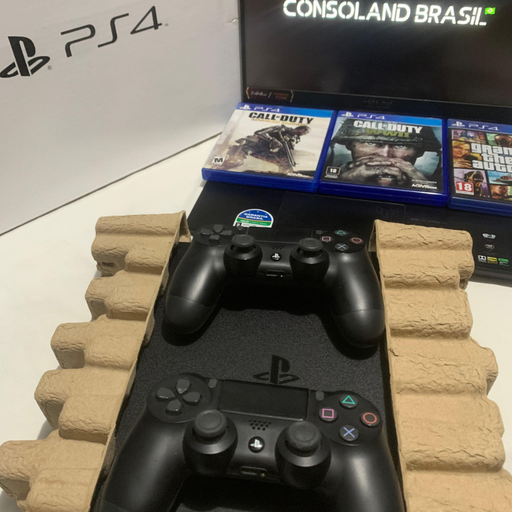 Console PS4 Completo + Call Of Duty WWII - Garantia 3 meses - CONSOLAND | Shopee Brasil
