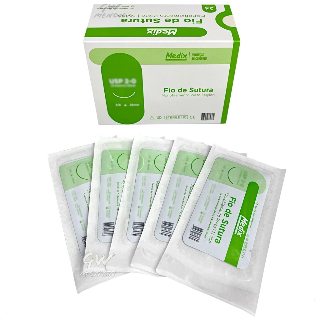 FIO CIRÚRGICO PARA SUTURA 3-0, COM AGULHA 3/8 25MM.-MEDIX | Shopee Brasil