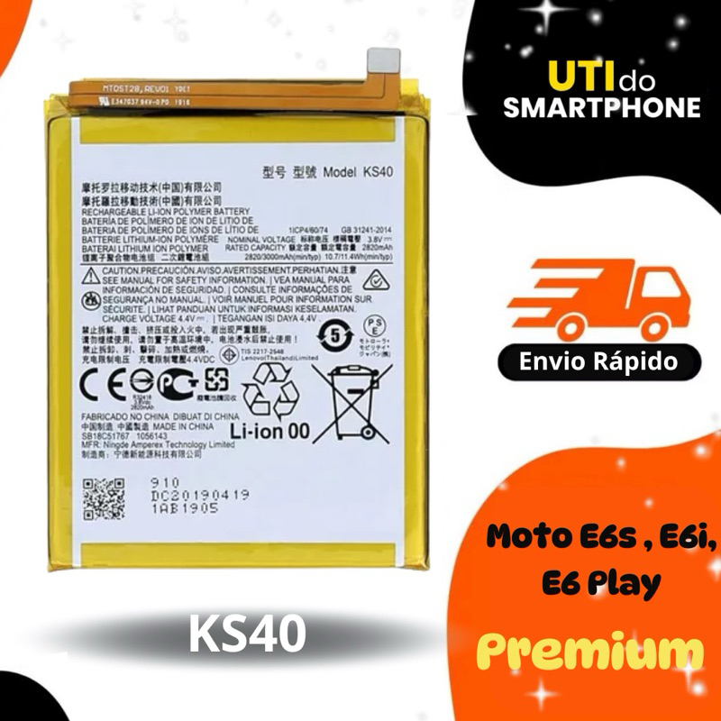 Bateria Moto E6s / E6i / E6 Play KS40 - Alta Durabilidade e Desempenho ...