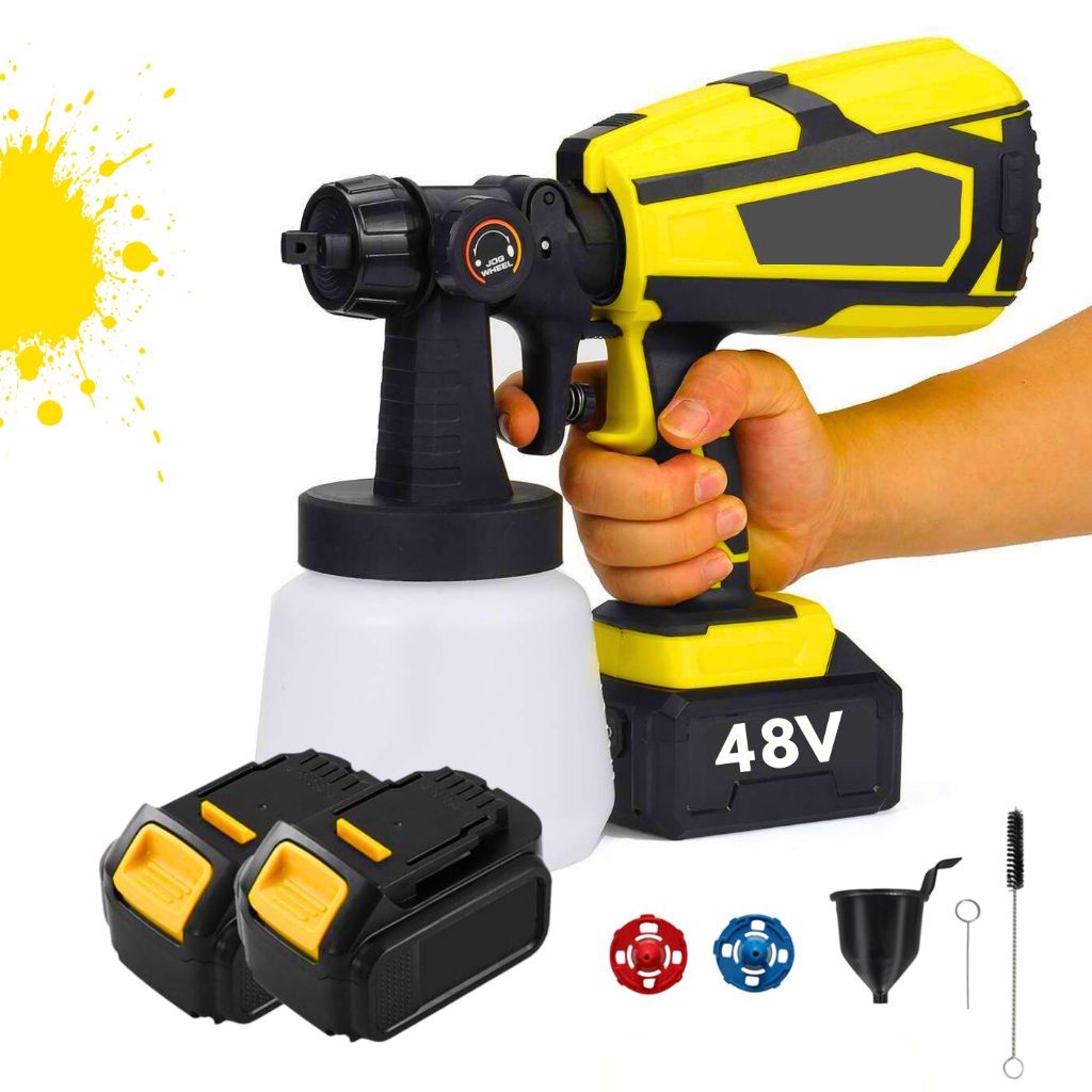 Pistola de Pintura Pulverizador de Tinta 2 Baterias 48v Spray Portátil Elétrico | Shopee Brasil