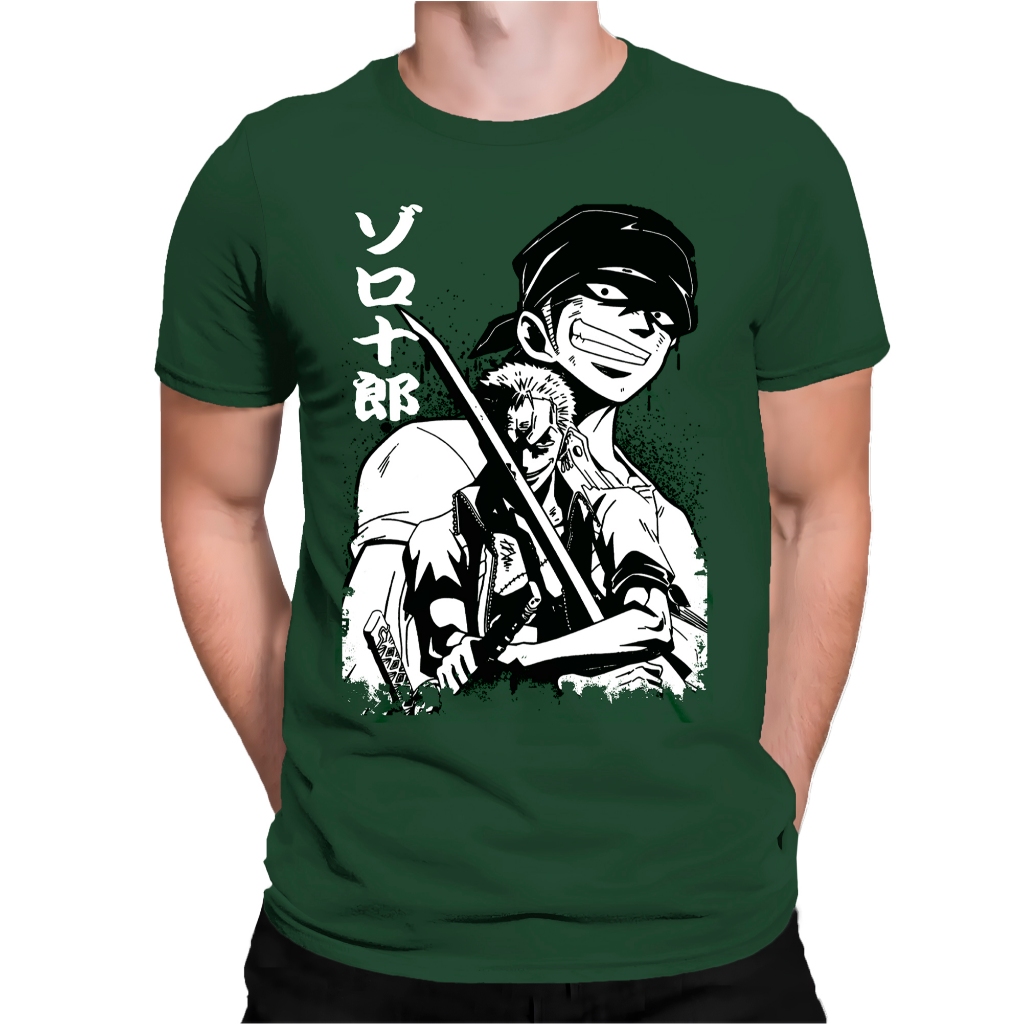 Camiseta Unissex One Piece - Personagem Roronoa Zoro - Verde | Shopee ...