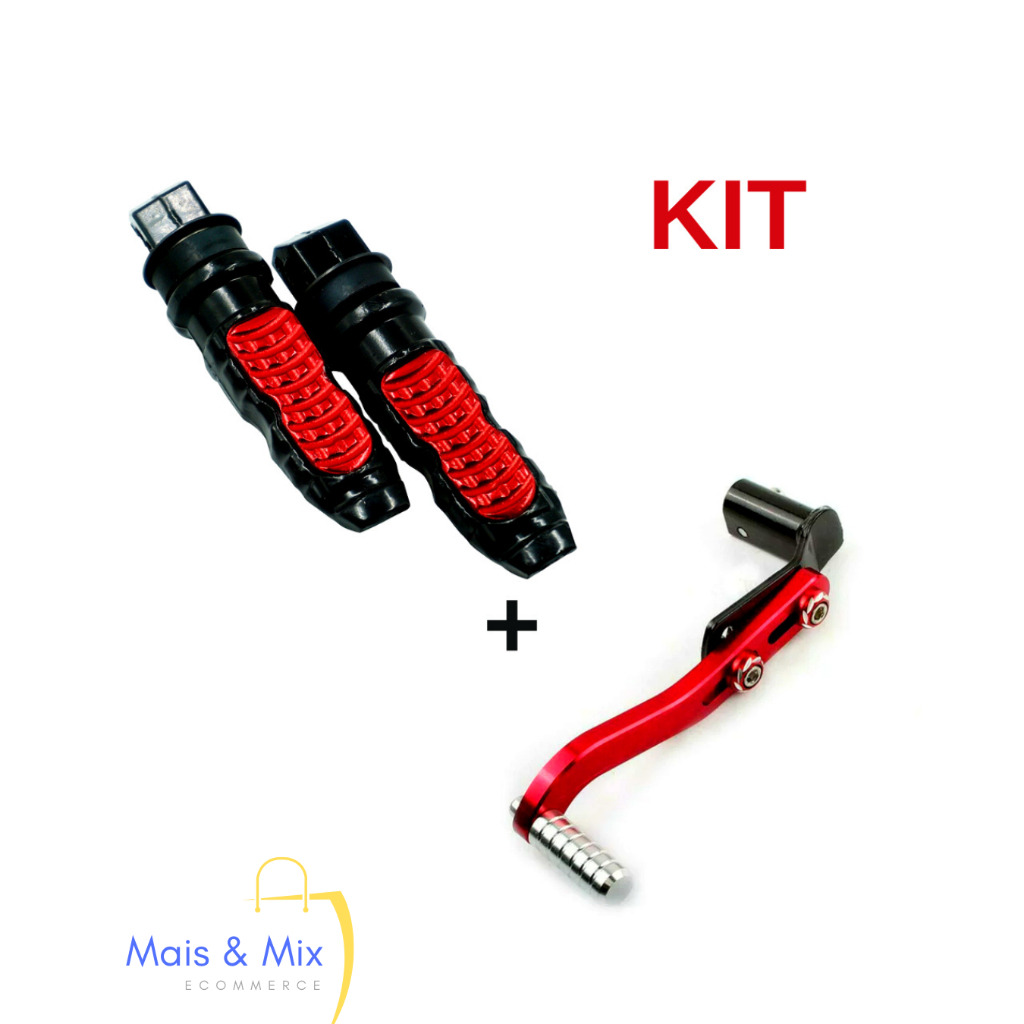 Pedaleira Esportiva de Moto Universal - Par em Alumínio Cromado + Pedal ...