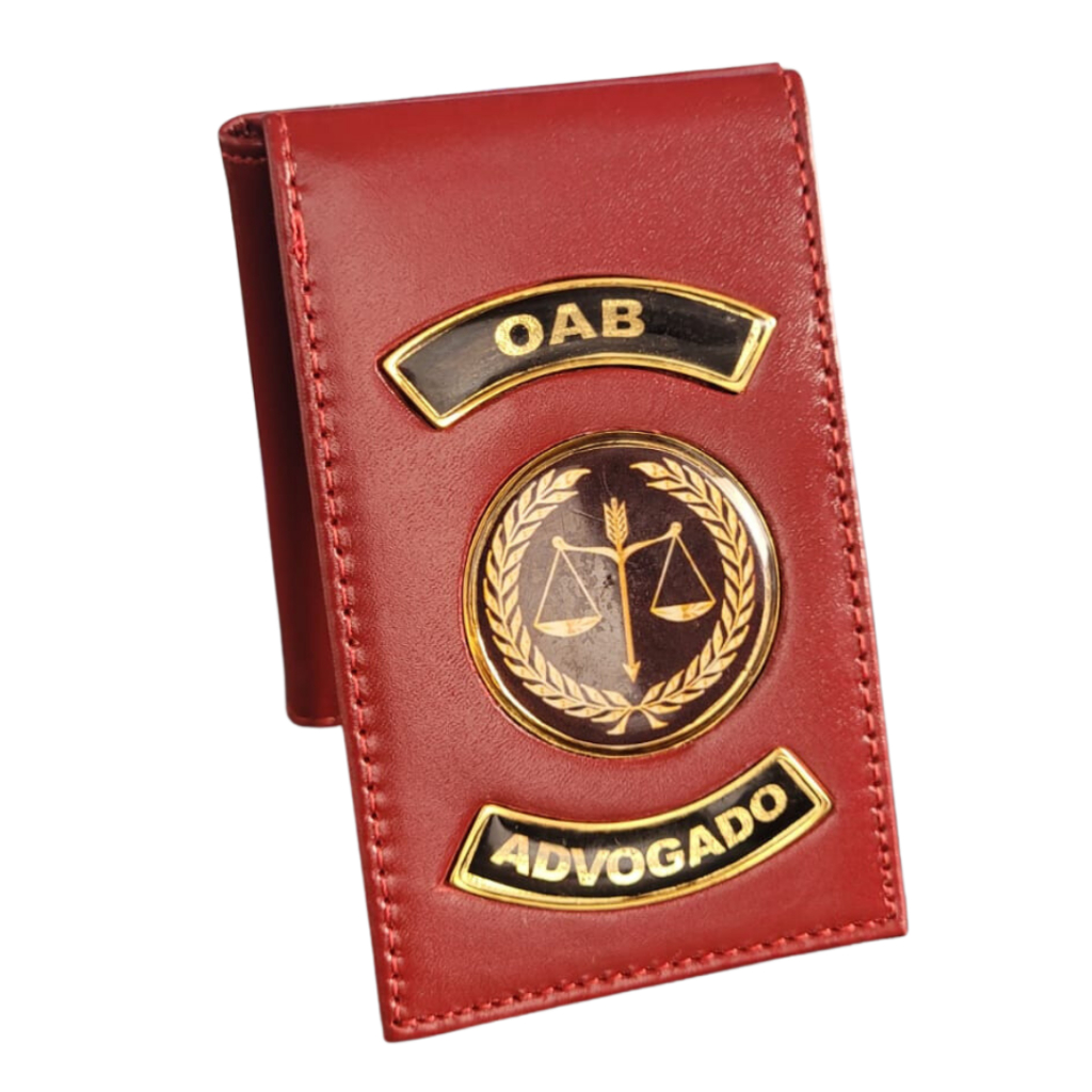 Carteira em couro legítimo com símbolo - OAB advogado | Shopee Brasil