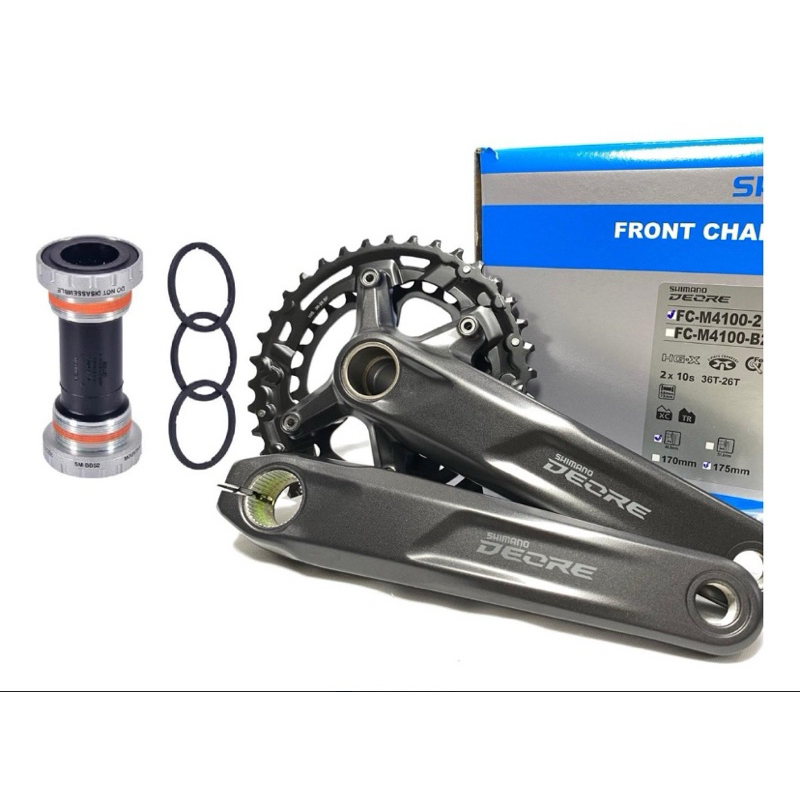 Pedivela Shimano Deore FC-M4100 36/26D 2x10v 175mm + SM-BB52 | Shopee Brasil