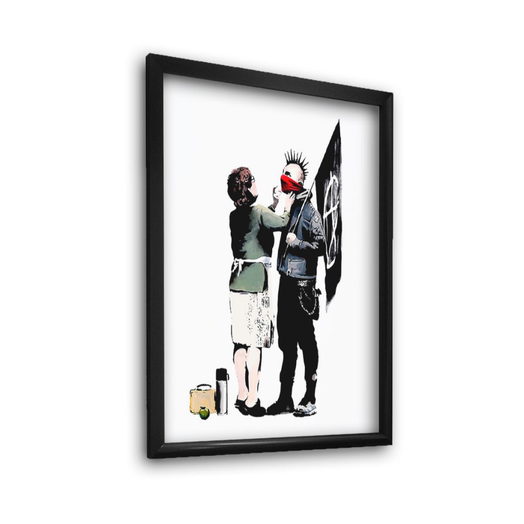 Quadro Banksy Punk Mum Com Moldura e Vidro | Shopee Brasil