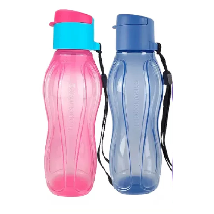 Tupperware 2 Garrafas Eco Tupper 310ml Cordinha Tampa Flip | Shopee Brasil