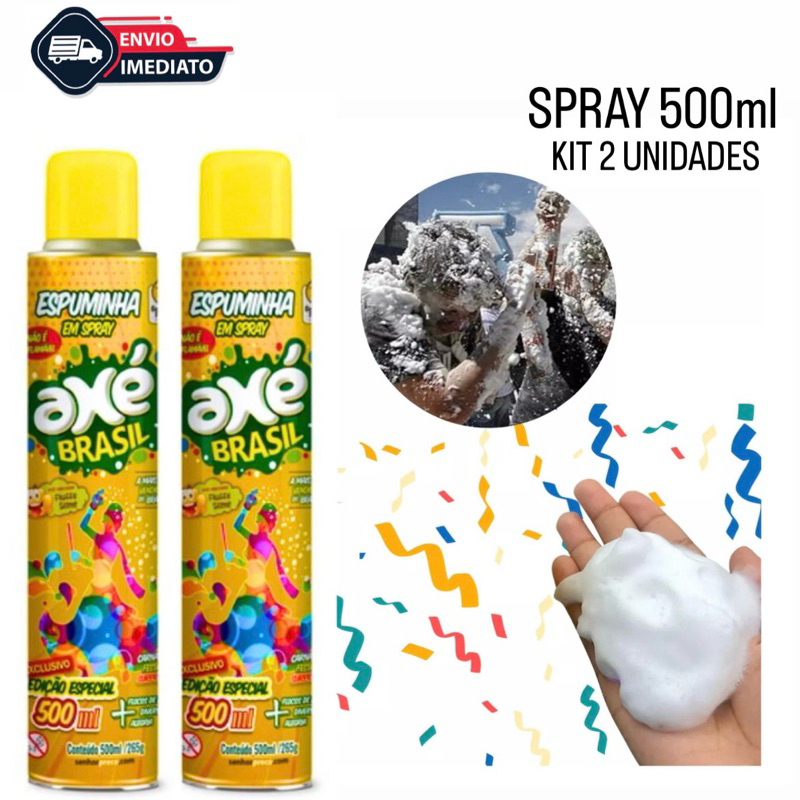 Kit 2 Espuma de Carnaval 500ml da Alegria Para Crianças Spray De Neve ...