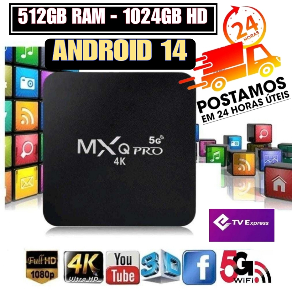 MODELO 2025 - SMART BOX ANDROID 14 - 512GB RAM + 1024GB HD - WIFI DUAL ...
