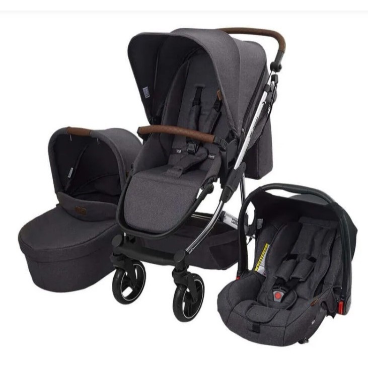 Kit Carrinho Como 4 + Moisés+Bebê Conforto Risus+Bolsa+ Adaptador Travel System - Abc Design ...