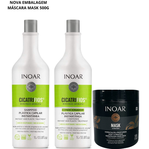 KIT INOAR SH+COND CICATRIFIOS 2X1I + MASCARA MASK 500G | Shopee Brasil
