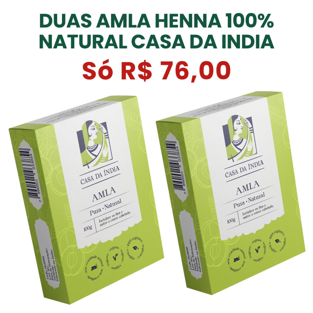 AMLA HENNA KIT COM 2 UN CASA DA ÍNDIA PURA 100 G | Shopee Brasil