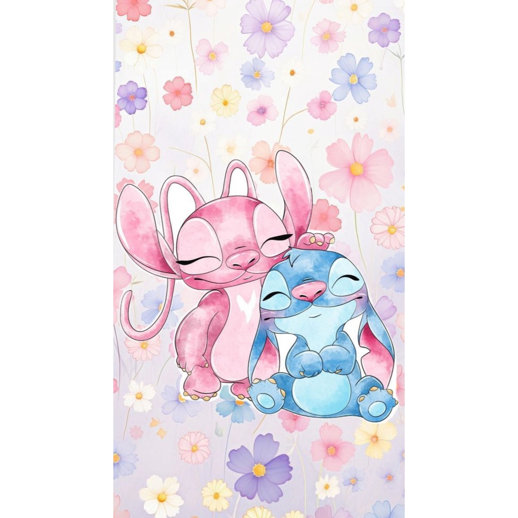 Painel de Festa Sublimado Retangular Tema: Stitch e Angel Retangular ...