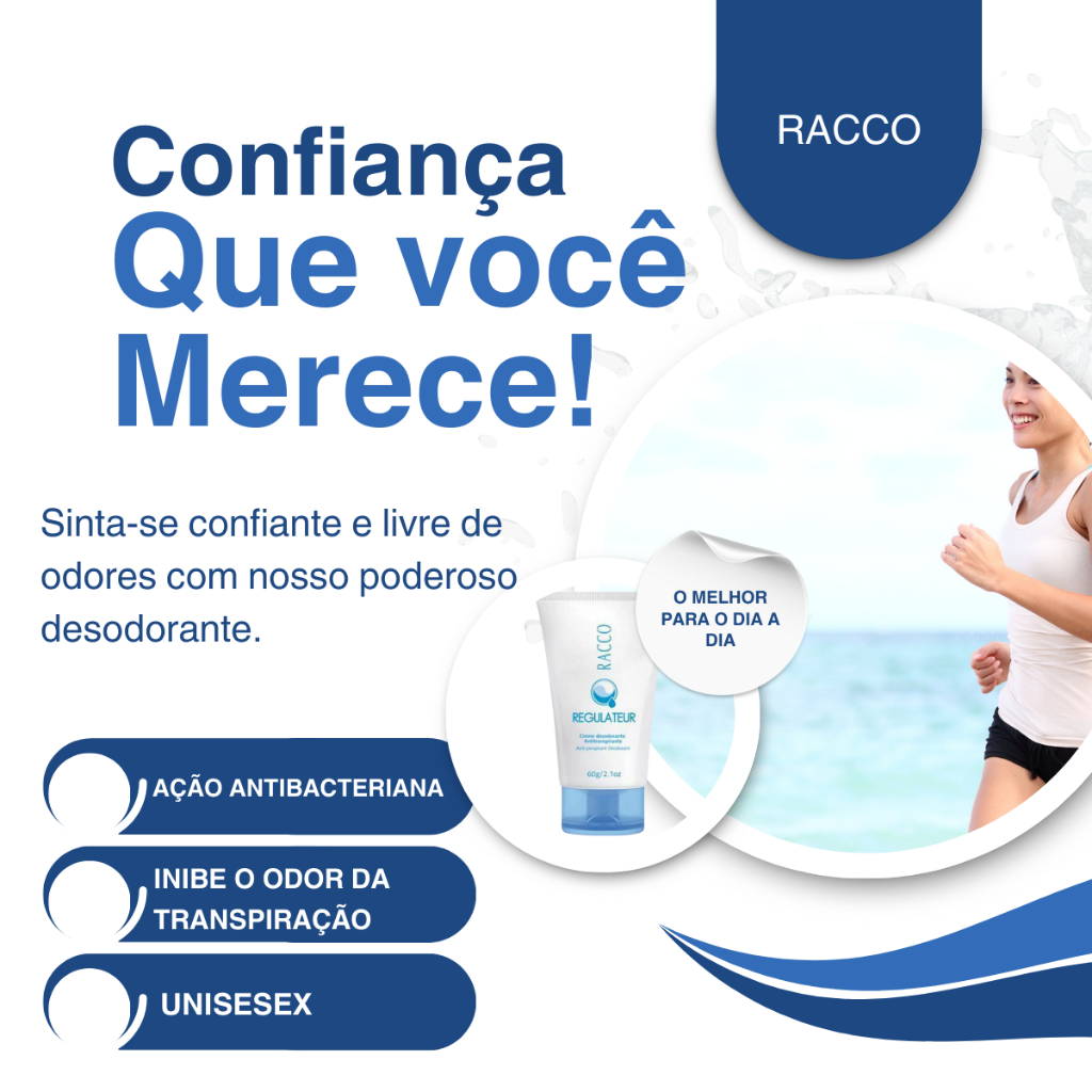 Creme Desodorante Antitranspirante Racco Regulateur 60g - Proteção ...