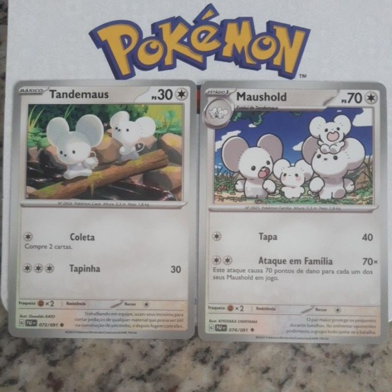 Carta Card Pokémon Tandemaus Maushold | Shopee Brasil
