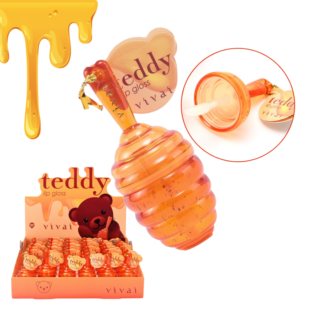 Lip Gloss Teddy Pote de Mel Brilho Intenso Labios Hidratados Vivai ...