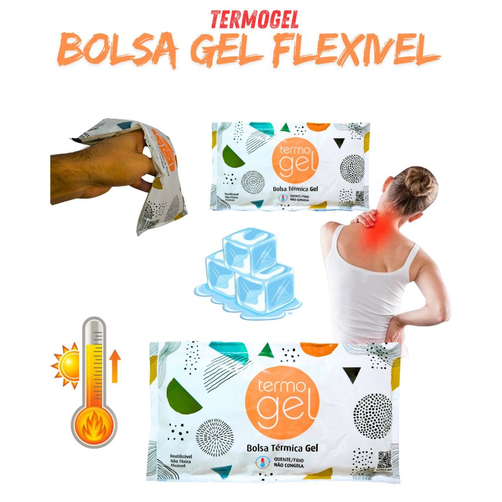 KIT Bolsa Gel Flexível Para Compressa Gelo Quente Fria Dores Coluna ...