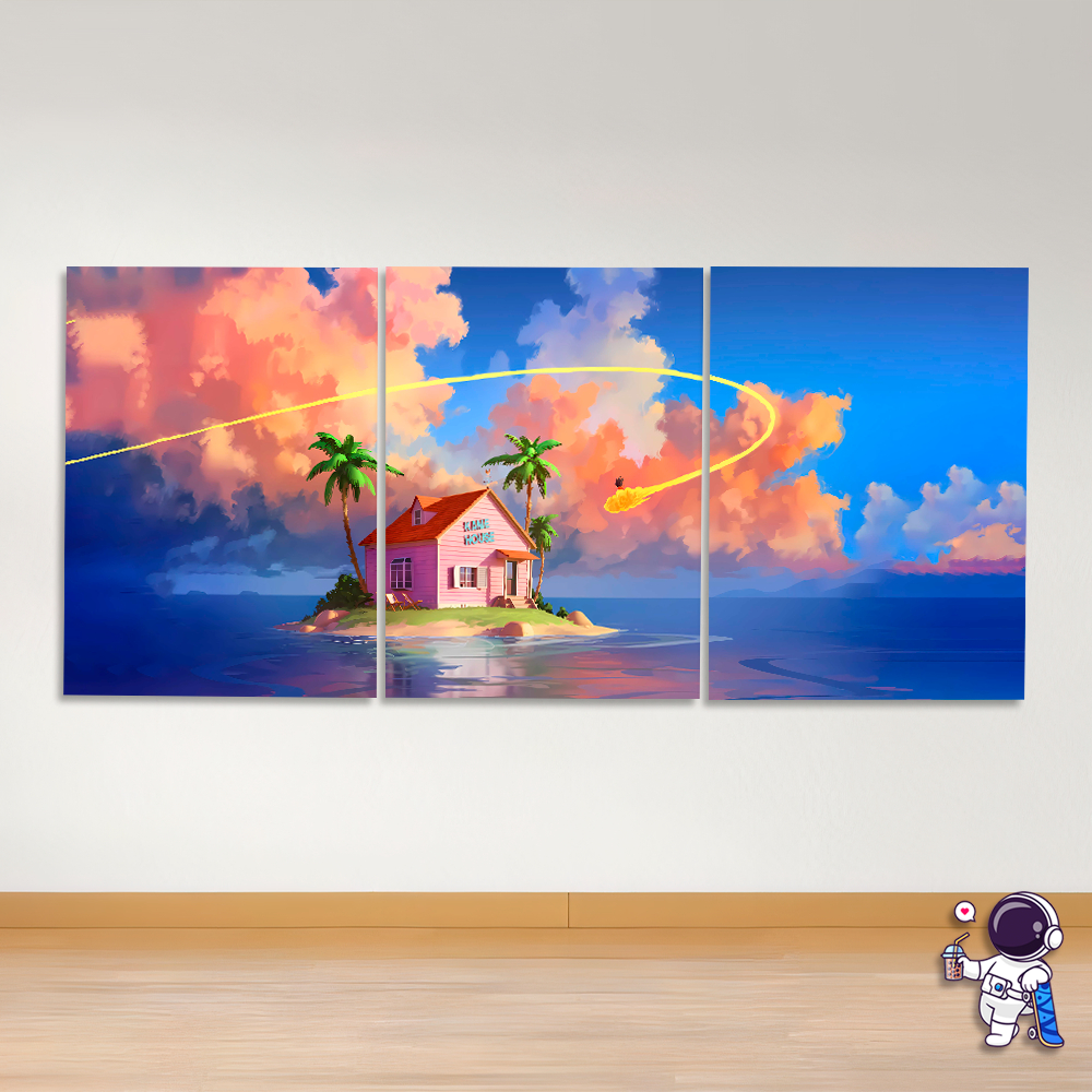 Kit Quadros Decorativo Mosaico 84x40 ou 60x28 3 peças Dragon Ball Z ...