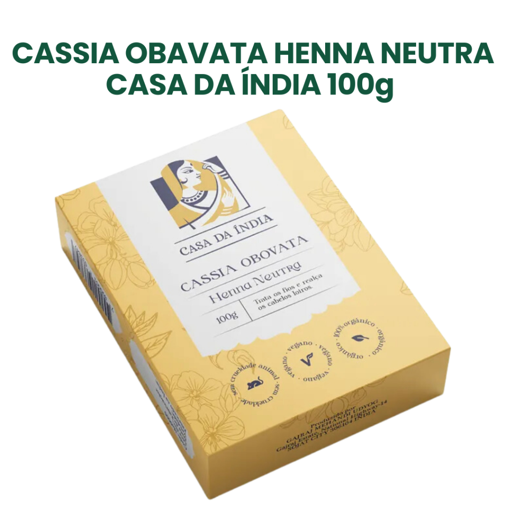 CASSIA OBAVATA HENNA NEUTRA CASA DA ÍNDIA 100g | Shopee Brasil
