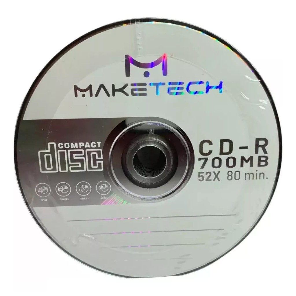 10 unidades de Mídia Virgem CD-R 52x 700mb 80min - Maketech | Shopee Brasil