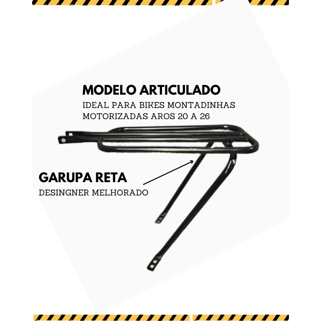 Bagageiro Reto Reforçado 100% original arrastadeira aro 20,24,26 bh ...