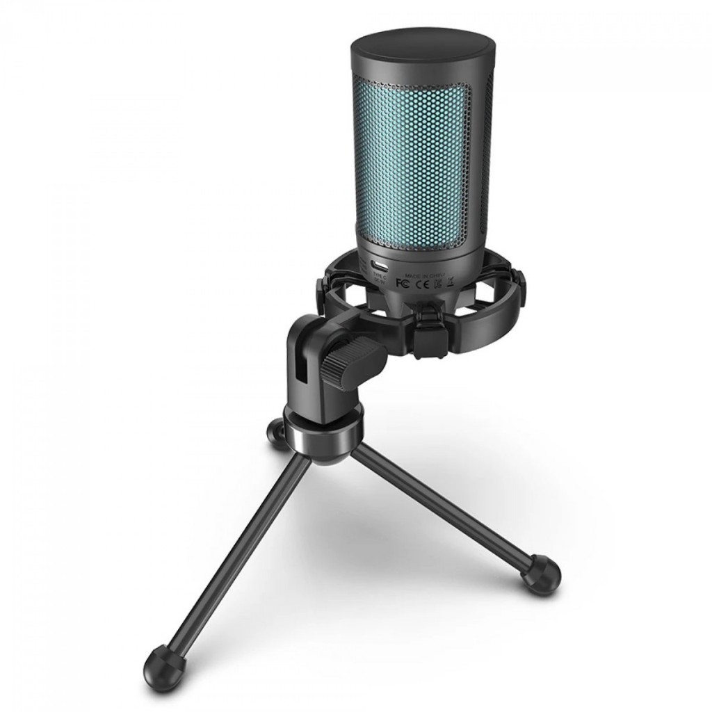 FIFINE Ampligame A2 - Microfone USB RGB, Mute Touch, com Tripé para PC ...