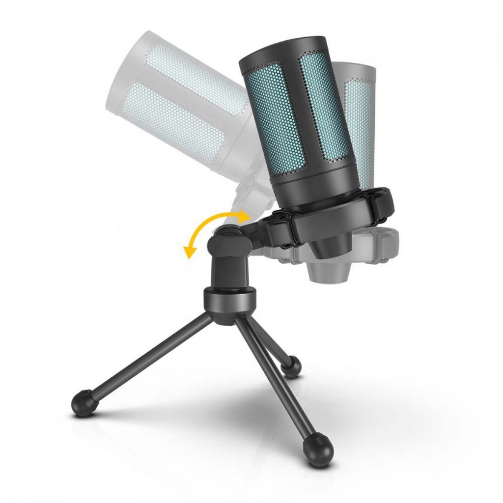 FIFINE Ampligame A2 - Microfone USB RGB, Mute Touch, com Tripé para PC, PS4, PS5 - Preto ...