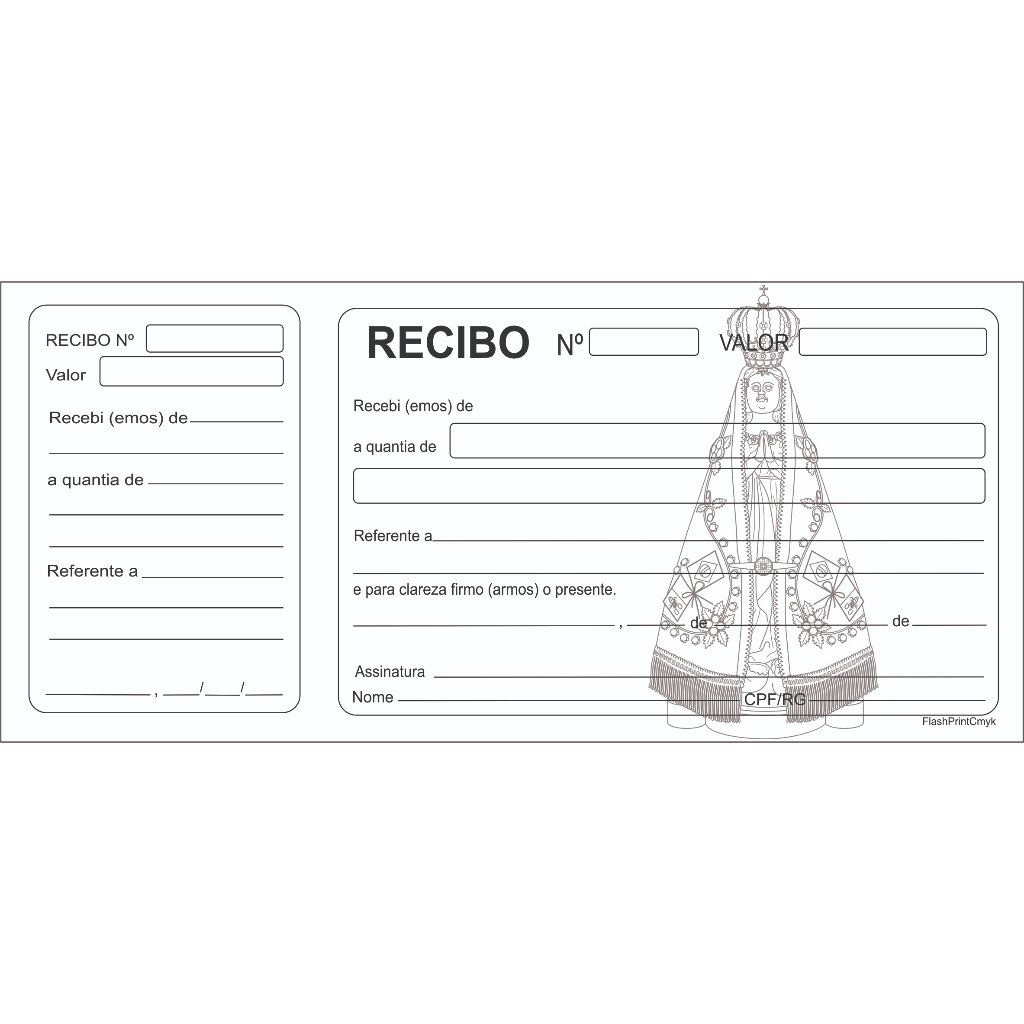 Bloco de Recibo Comercial com Canhoto, c/timbrado da nossa senhora Kit 10 talões com 50 Fls ...