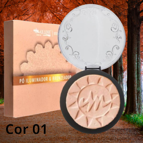 Pó Compacto Iluminador e Bronzeador da Max Love | Shopee Brasil