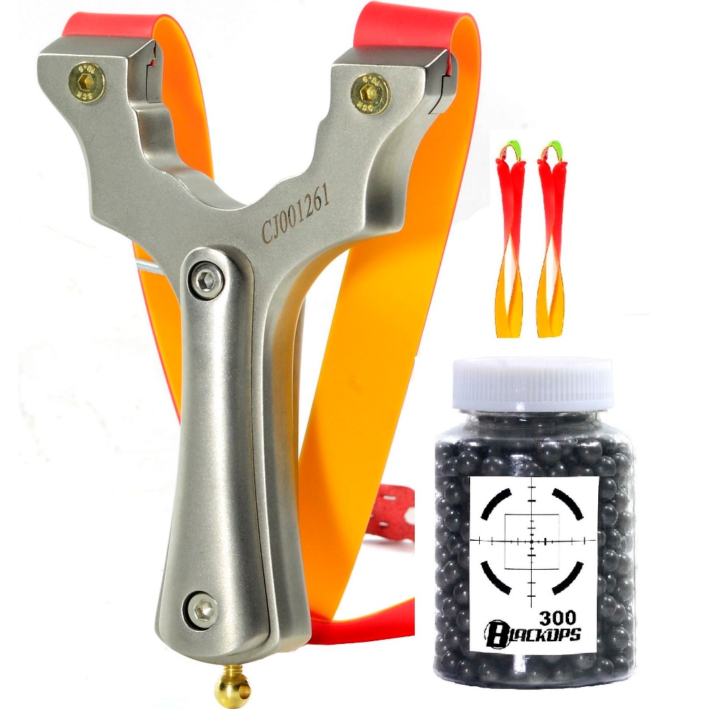 Estilingue Atiradeira Profissional Bodoque M20 AÇO INOX + 300 Esferas ...