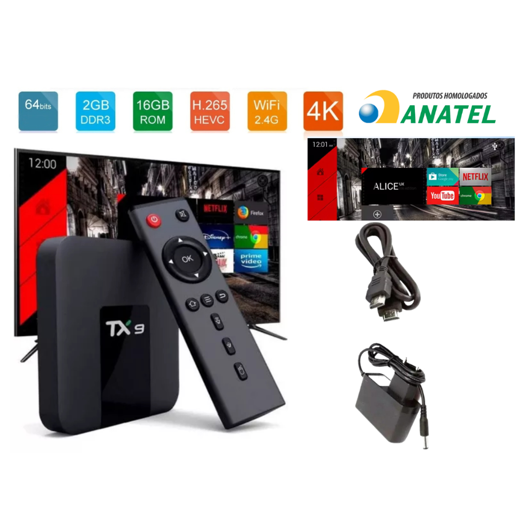 PROMOÇÃO SMARTBOX TX9 ORIGINAL HOMOLOGADO 2GB RAM E 16GB ARMAZENAMENTO ...