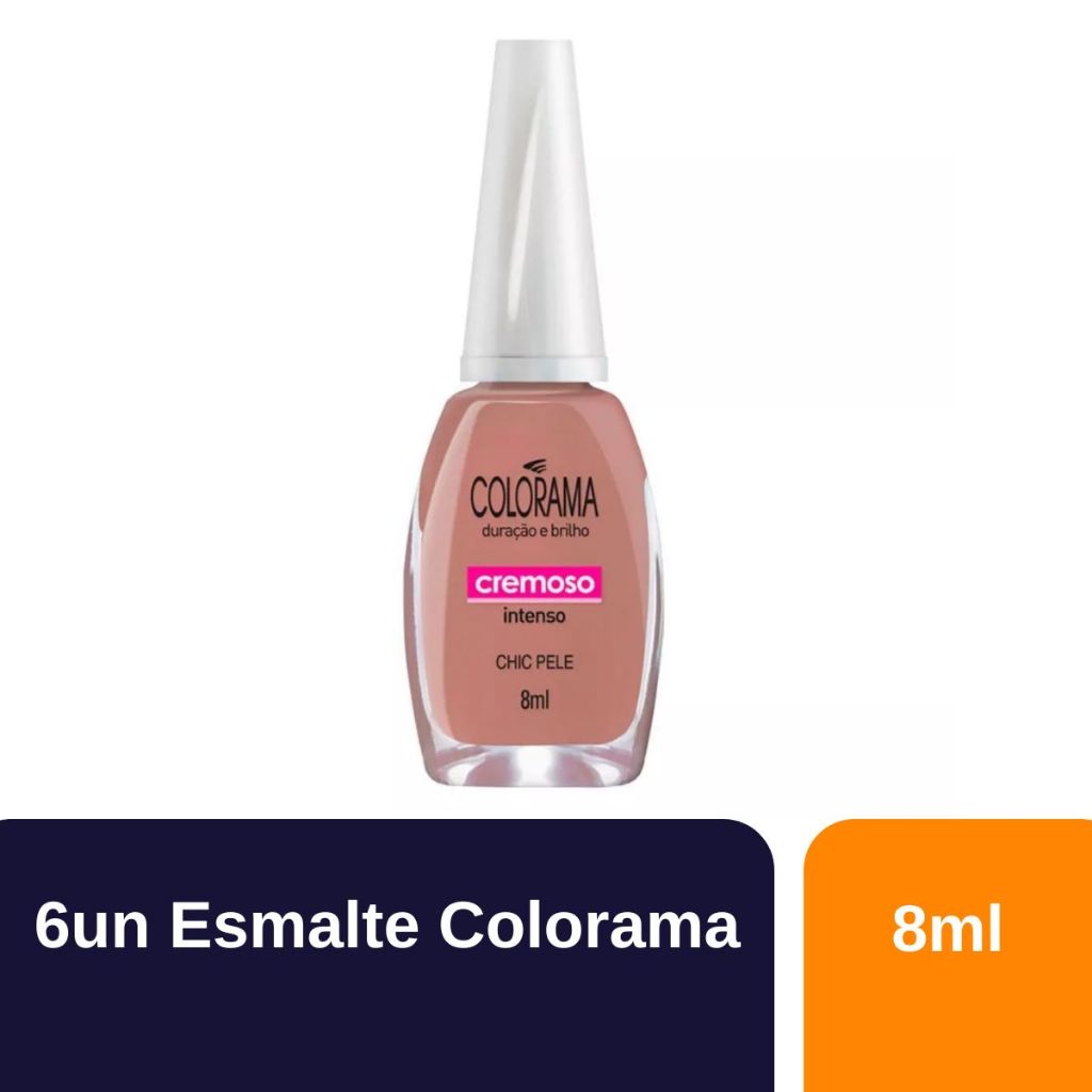 Kit 6un Esmalte Colorama Cremoso Chic Pele 8ml | Shopee Brasil