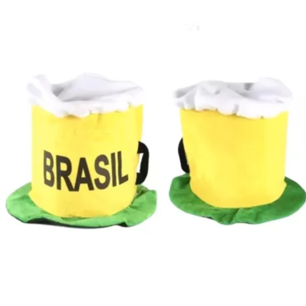 Chapéu Caneca Chopp Brasil Copa Do Mundo Cartola Torcida Manifestação ...