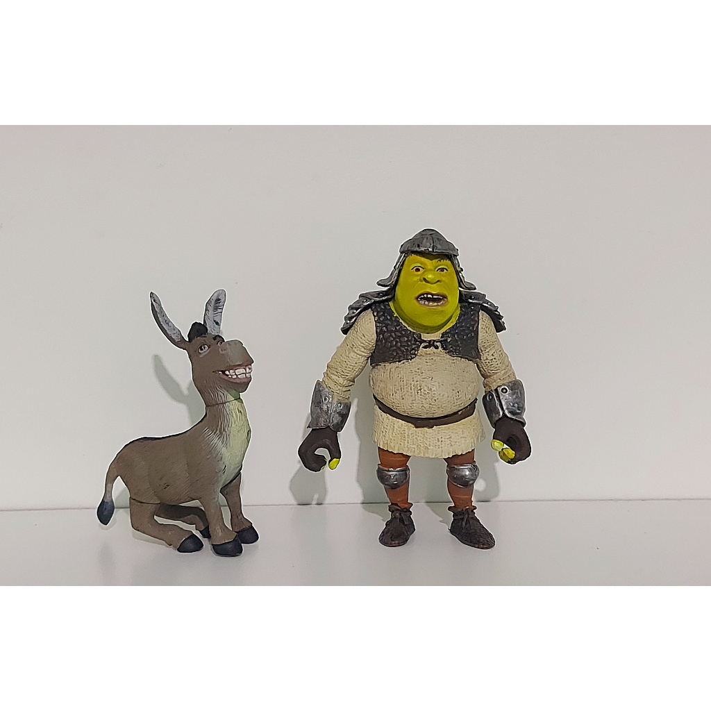 Bonecos Shrek Mcfarlane, Shrek Cavalheiro e Burro Set DreamWorks 2001 ...