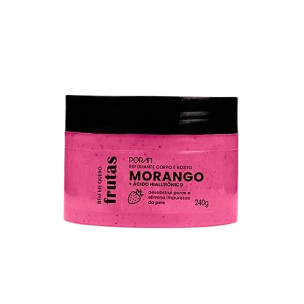 ESFOLIANTE MORANGO CORPO E ROSTO 240G PORAN | Shopee Brasil