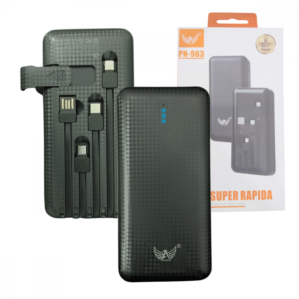 Carregador Portátil Power Bank 10000mAh com 04 Saídas USB / V8 / TIPO-C / Lightning Altomex PN ...