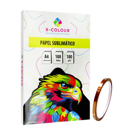 Papel Sublimatico X-COLOUR Fundo Rosa A4 100 Fls+01 Fita Termica ...