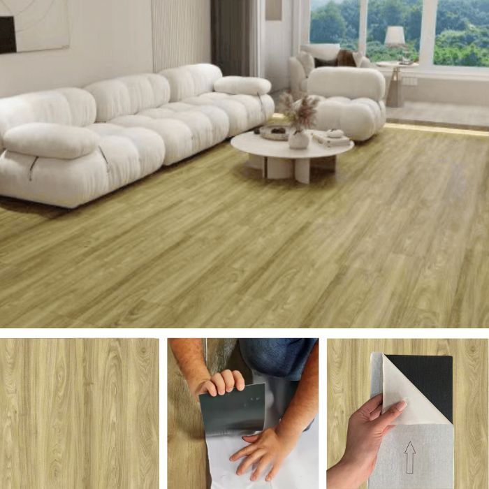 Piso Vinílico Auto Colante Madeira Sisal Premium 2mm Único Com Proteção ...