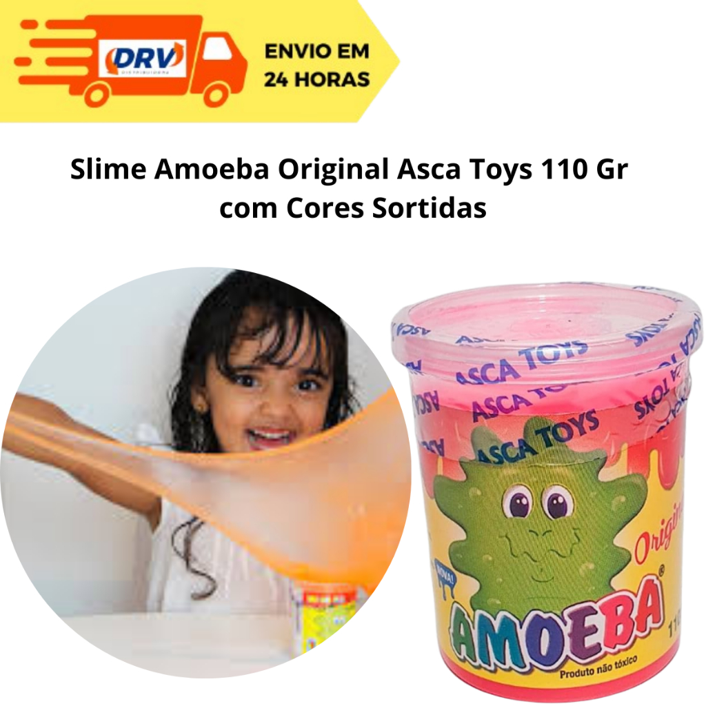 Slime Amoeba Original Asca Toys 110 Gr com Cores Sortidas - Amoeba ...