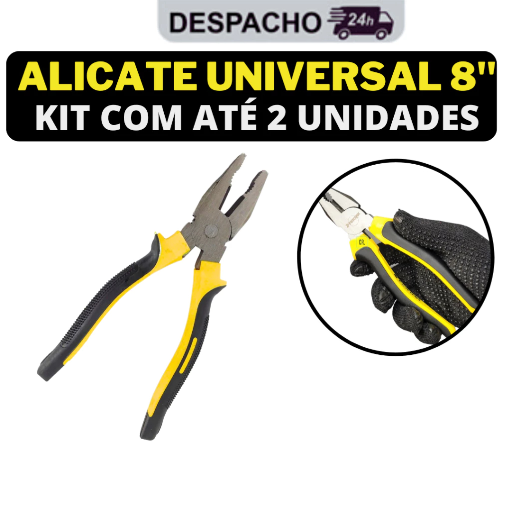 Alicate Universal 8" Polegadas Multiuso Emborrachado | Shopee Brasil