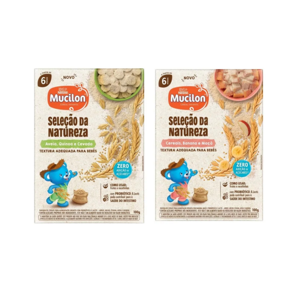 2 Mucilon Cereal Infantil Seleção Da Natureza 6+ Meses 100g | Shopee Brasil
