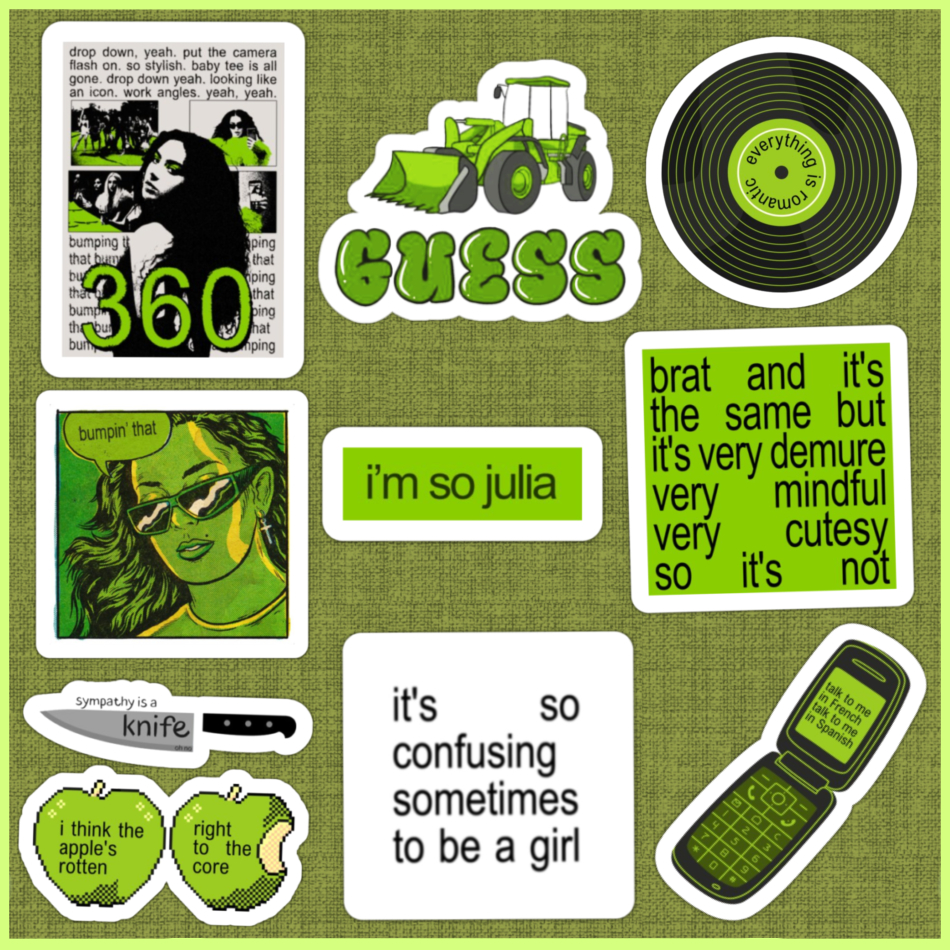 kit stickers adesivos charli xcx brat | Shopee Brasil