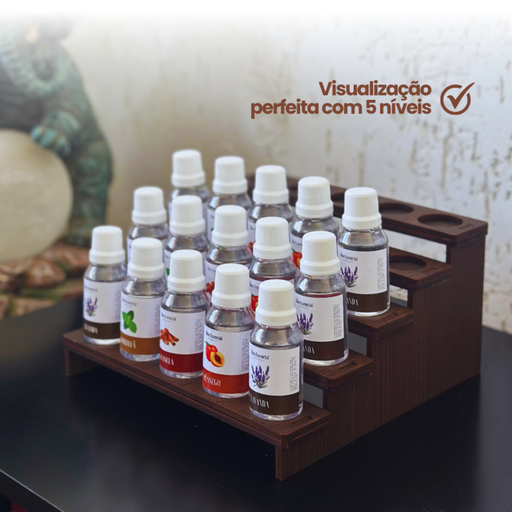 Expositor Escada MDF para Óleos Essenciais, Perfumes Cosméticos ...