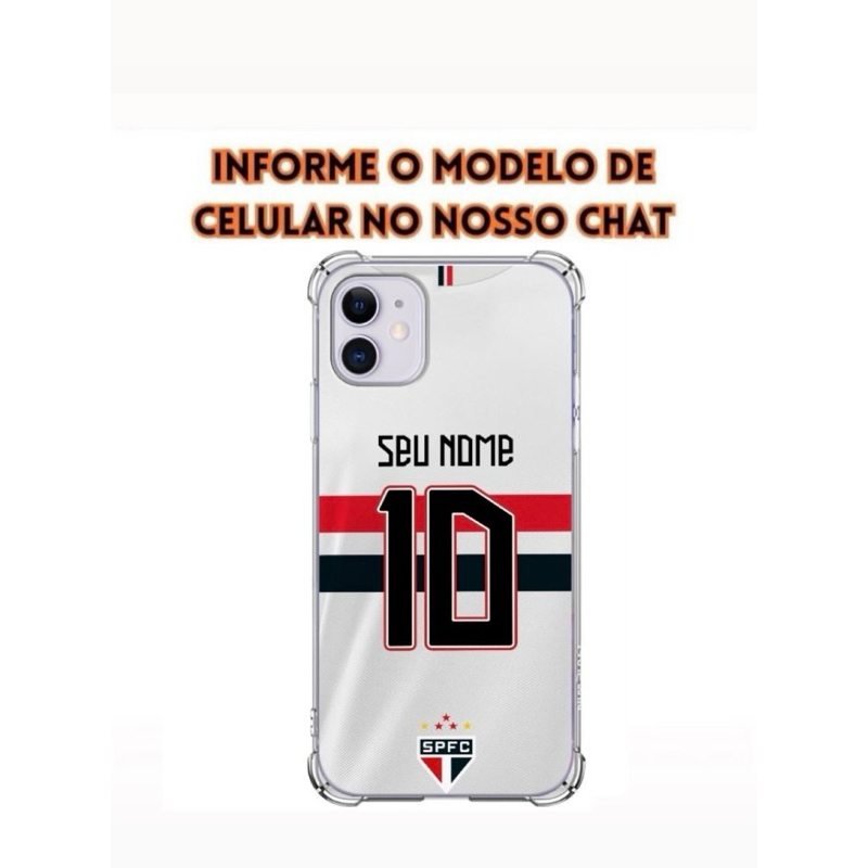 Capa de Celular Personalizada São Paulo FC Soberano Uniforme 1 de 2024 diversos modelos de ...