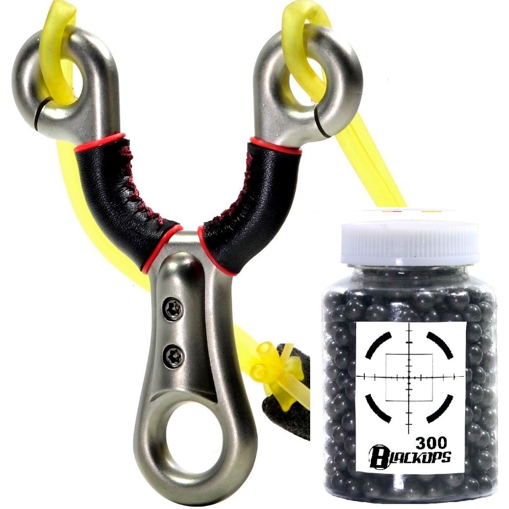 Estilingue Atiradeira Profissional Bodoque M36 + 300 Esferas Aço ...