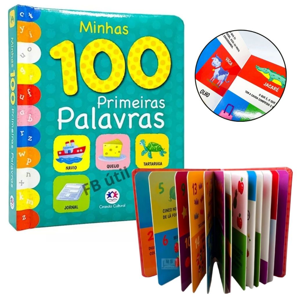 Minhas Primeiras 100 Palavras infantil Livrinho imagens Coloridas ...
