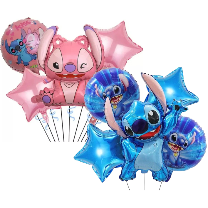 Kit 5 Balão Lilo Stitch e Angel Aniversário Festa Decoração Balão ...
