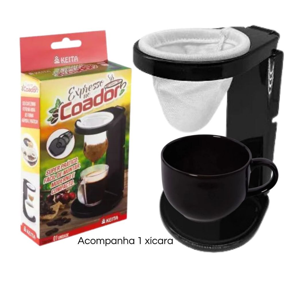 kit Mini Coador de Café e Xícara Porcelana 95ml - Expresso no Coador de ...