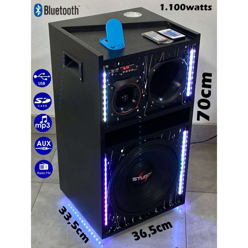 Caixa Bob Residencial Trio com Iluminação Controlada| 12 Polegadas ...