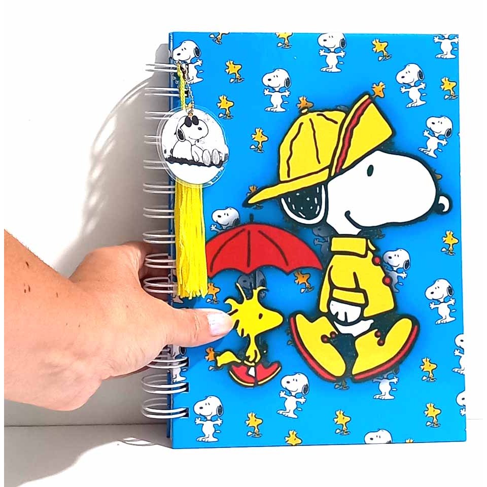 Caderno Personalizado Snoopy Tamanho A5 (15,5 x 21,5 cm) C. Dura Wire-o ...